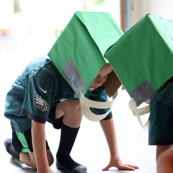 How To Make Easy DIY Cardboard Football Helmets For Kids - Honestly Modern