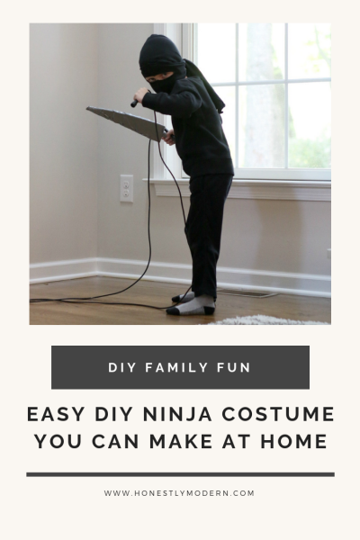Easy Kids Ninja Costume Made At Home for Halloween - Honestly Modern