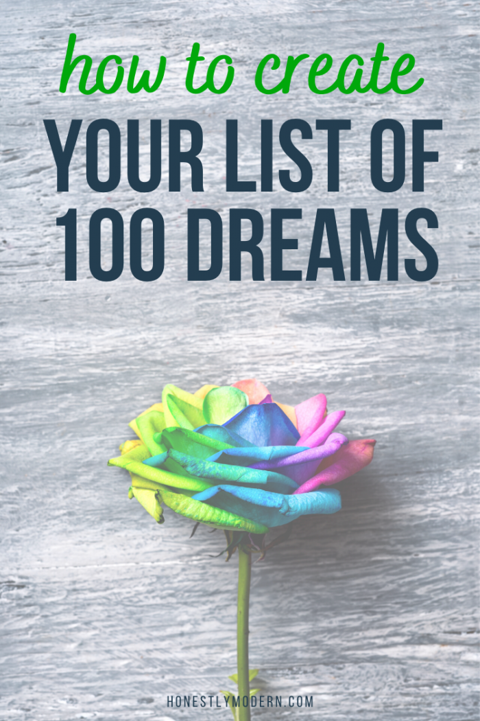 How To Create A List of 100 Dreams - Honestly Modern